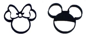 themed magical mouse face head cartoon set of 2 cookie cutters made in usa pr1017