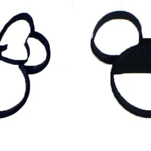 THEMED MAGICAL MOUSE FACE HEAD CARTOON SET OF 2 COOKIE CUTTERS MADE IN USA PR1017