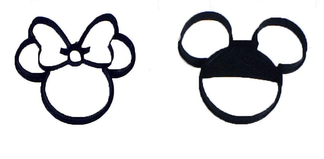 THEMED MAGICAL MOUSE FACE HEAD CARTOON SET OF 2 COOKIE CUTTERS MADE IN USA PR1017