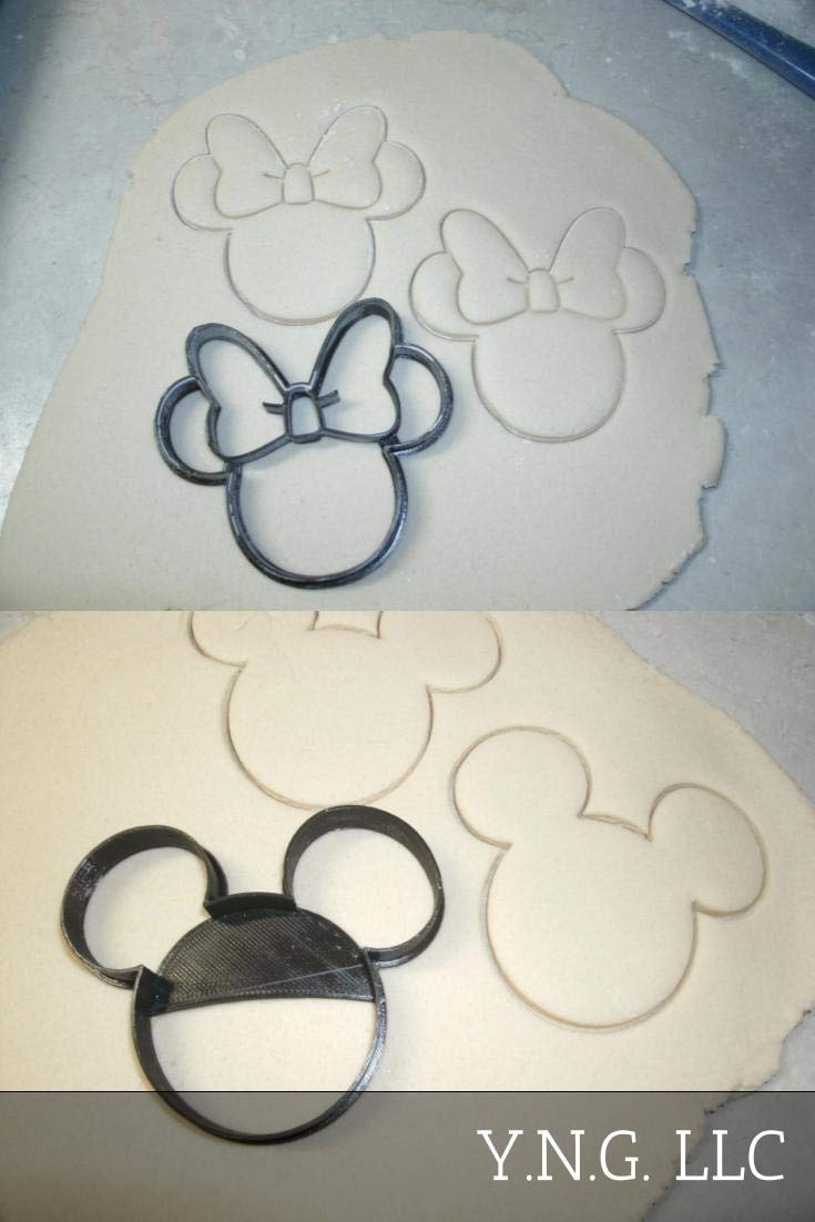 THEMED MAGICAL MOUSE FACE HEAD CARTOON SET OF 2 COOKIE CUTTERS MADE IN USA PR1017