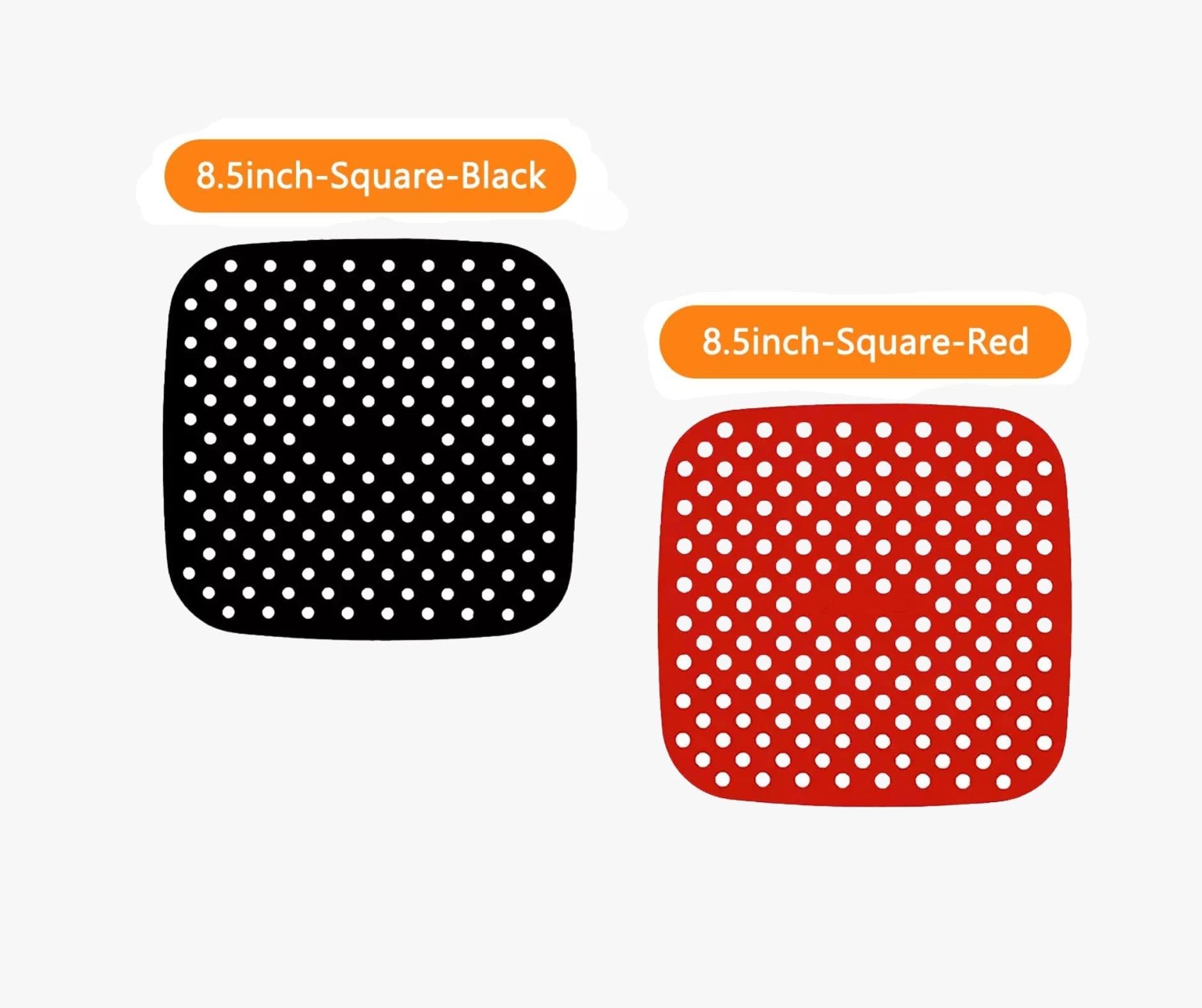 2 PackAirFryer Silicone liners,None stick 8 inch Air Fryer liner square mat, Reusable Air fryer insert, Fits 3-5 QT Air Fryer pot Parchment paper replacement liners, microwave safe, dishwasher safe