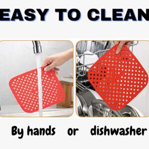 2 PackAirFryer Silicone liners,None stick 8 inch Air Fryer liner square mat, Reusable Air fryer insert, Fits 3-5 QT Air Fryer pot Parchment paper replacement liners, microwave safe, dishwasher safe