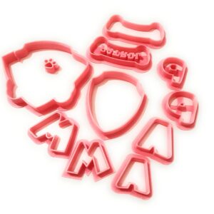 Genérico T3D Cookie Cutters Paw Inspired By Patrol Kit 11pcs Cookie Cutter, Suitable for Cakes Biscuit and Fondant Cookie Mold for Homemade Treats, 3.52 inches x 3.07 inches x 0.55 inches