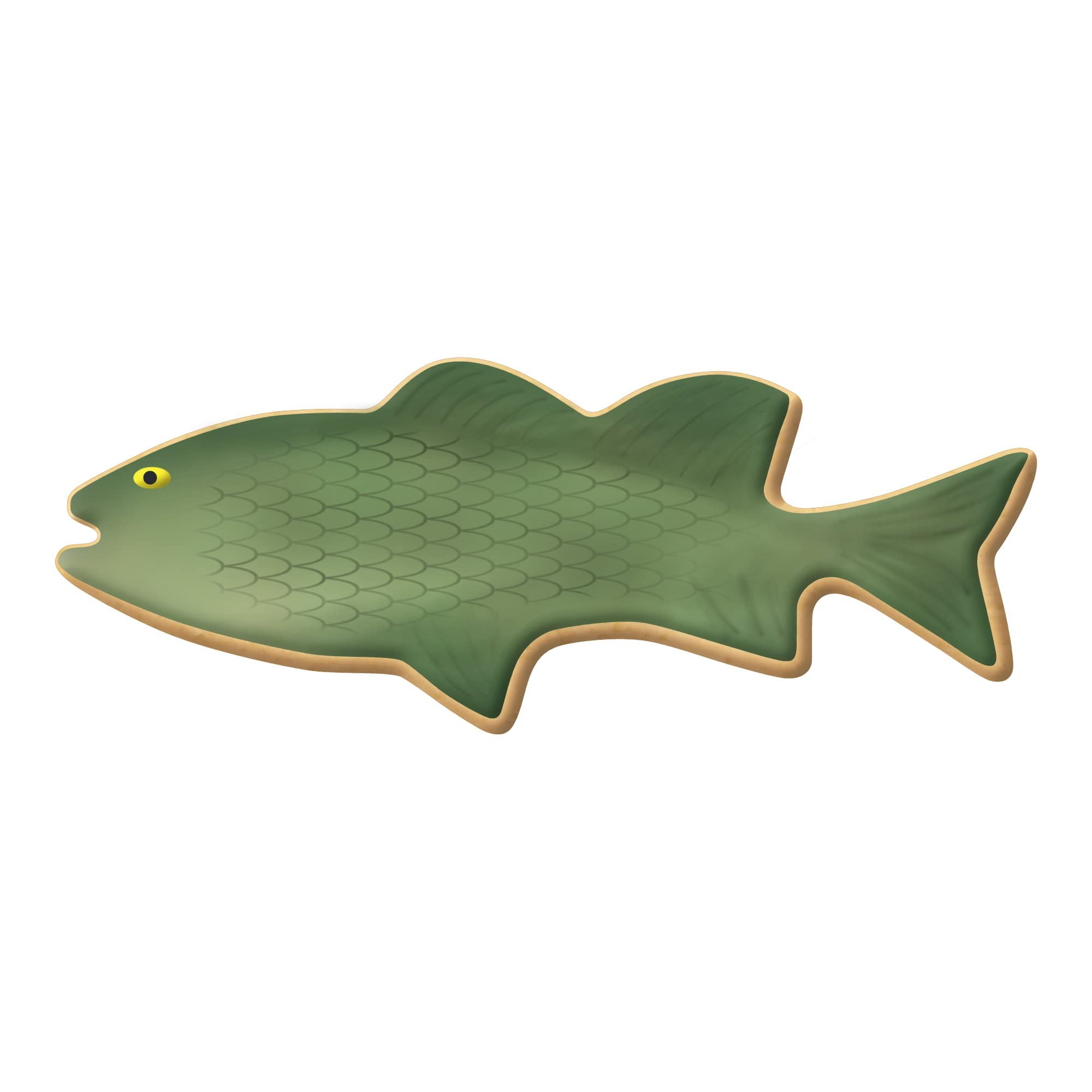 Foose Store Bass Fish Cookie Cutter 5.5 Inch –Tin Plated Steel Cookie Cutters – Store Bass Fish Cookie Mold