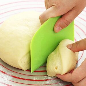 dough scraper bench scraper for baking, bpa free pe plastic flexible anti-slip bowl scraper, multipurpose kitchen pastry cutter tool, food scrappers for bread dough baking cake fondant icing