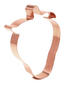 large 5 x 4 inch strawberry fruit copper cookie cutter