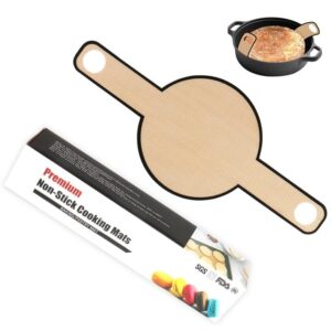 yuehuam silicone baking mat for dutch oven bread baking reusable dough drop dough bread sling baking mat sheet long handles for gentler & easier transfer of dough oven accessories (brown)