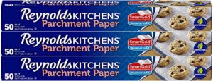 reynolds kitchens parchment paper roll with smartgrid - 3 boxes of 50 square feet (150 sq. ft) (value pack)