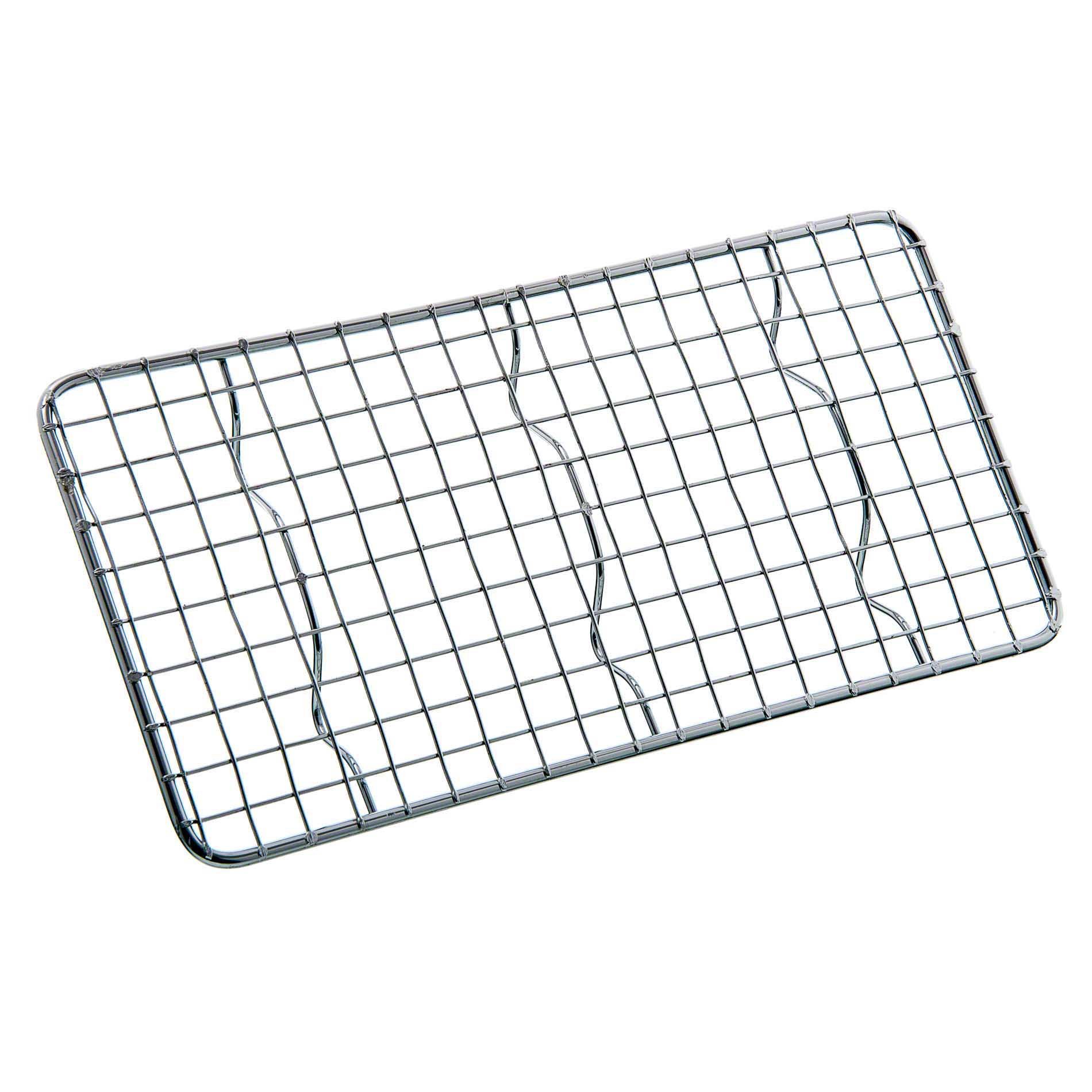 TrueCraftware Set of 2 Third Size Rectangular Chrome-Plated Wire Pan Grate 5"x 10" -Fits Third Size Sheet Cookie Pans Cooling Rack for Baking and Cooking