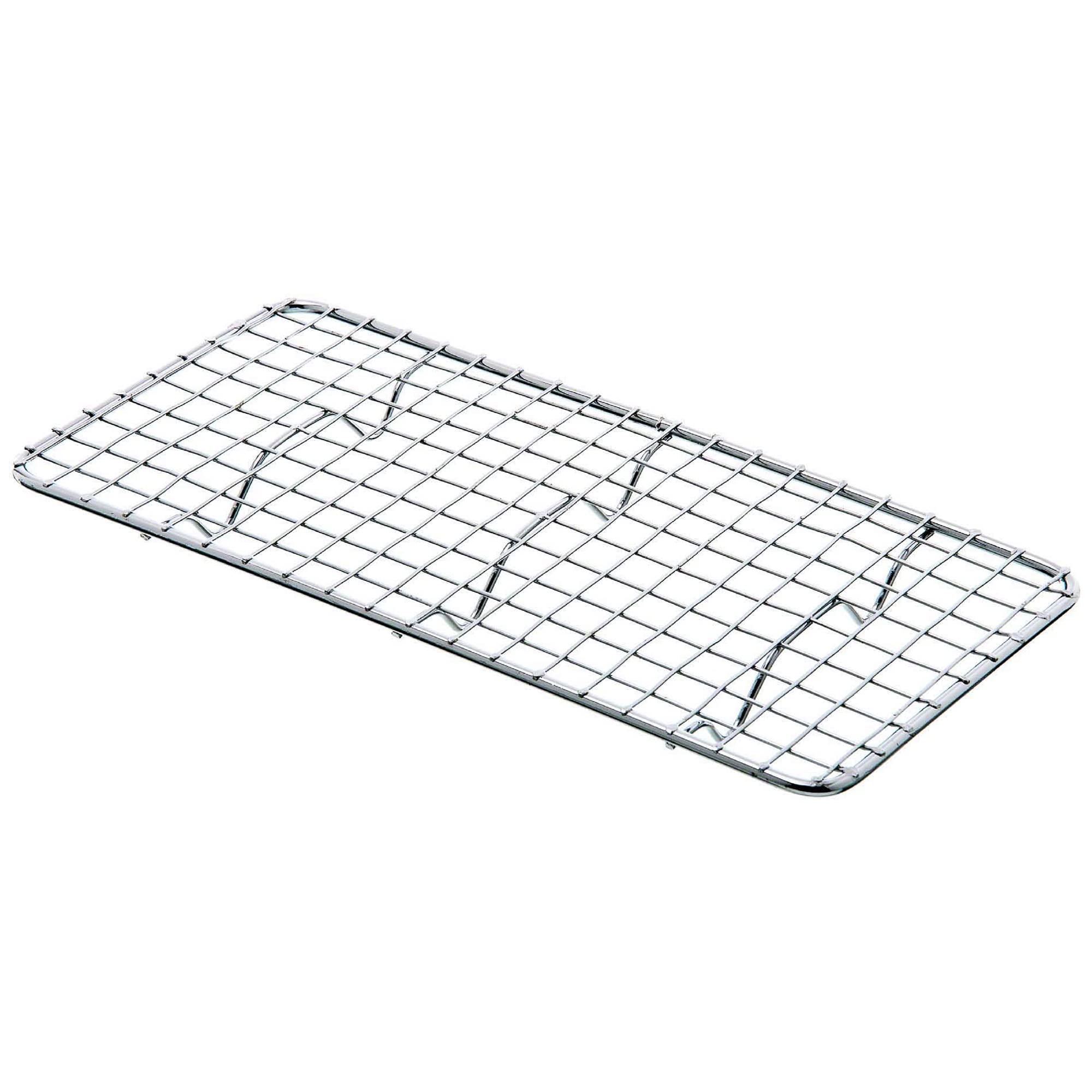 TrueCraftware Set of 2 Third Size Rectangular Chrome-Plated Wire Pan Grate 5"x 10" -Fits Third Size Sheet Cookie Pans Cooling Rack for Baking and Cooking