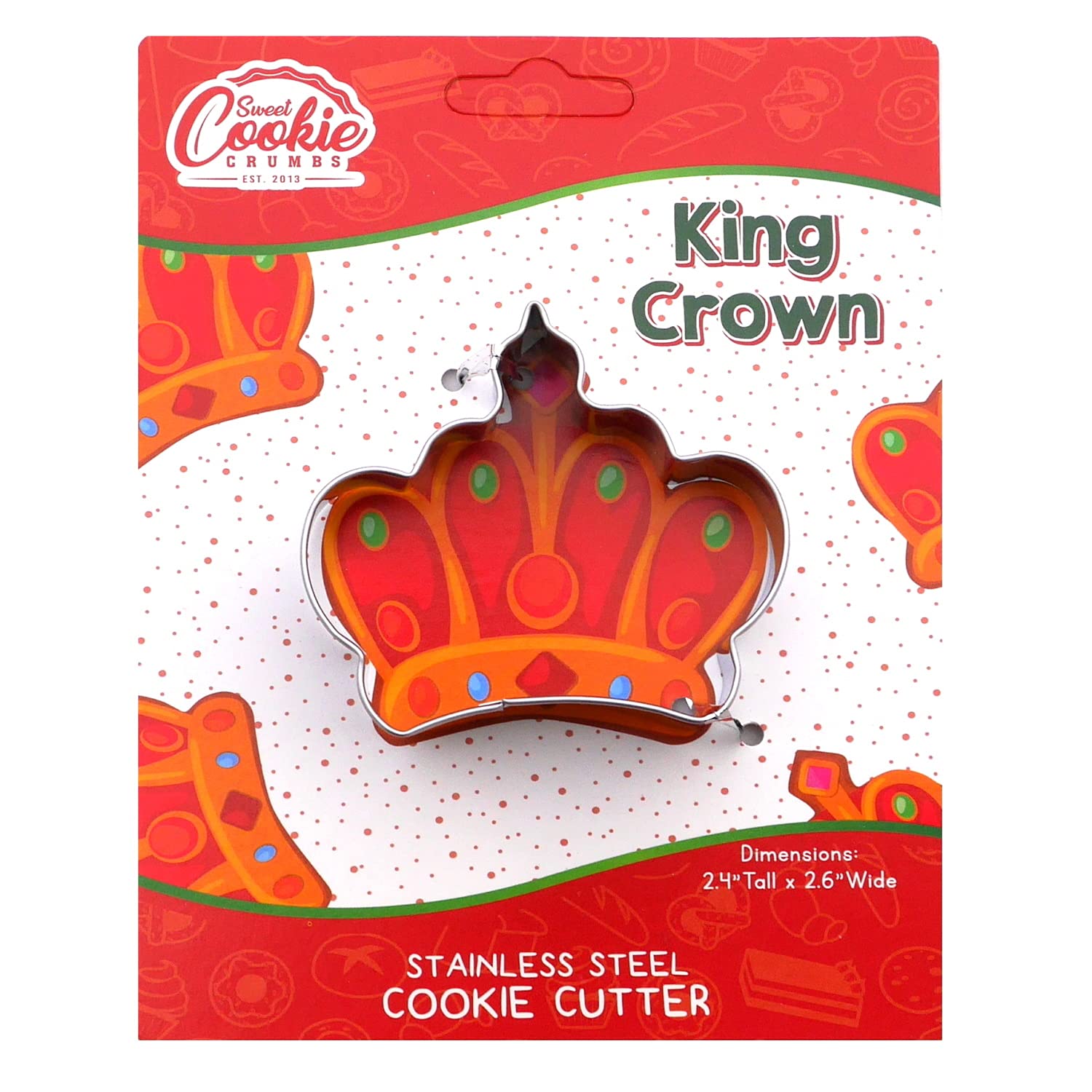 King Crown Cookie Cutter, Premium Food-Grade Stainless Steel, Dishwasher Safe