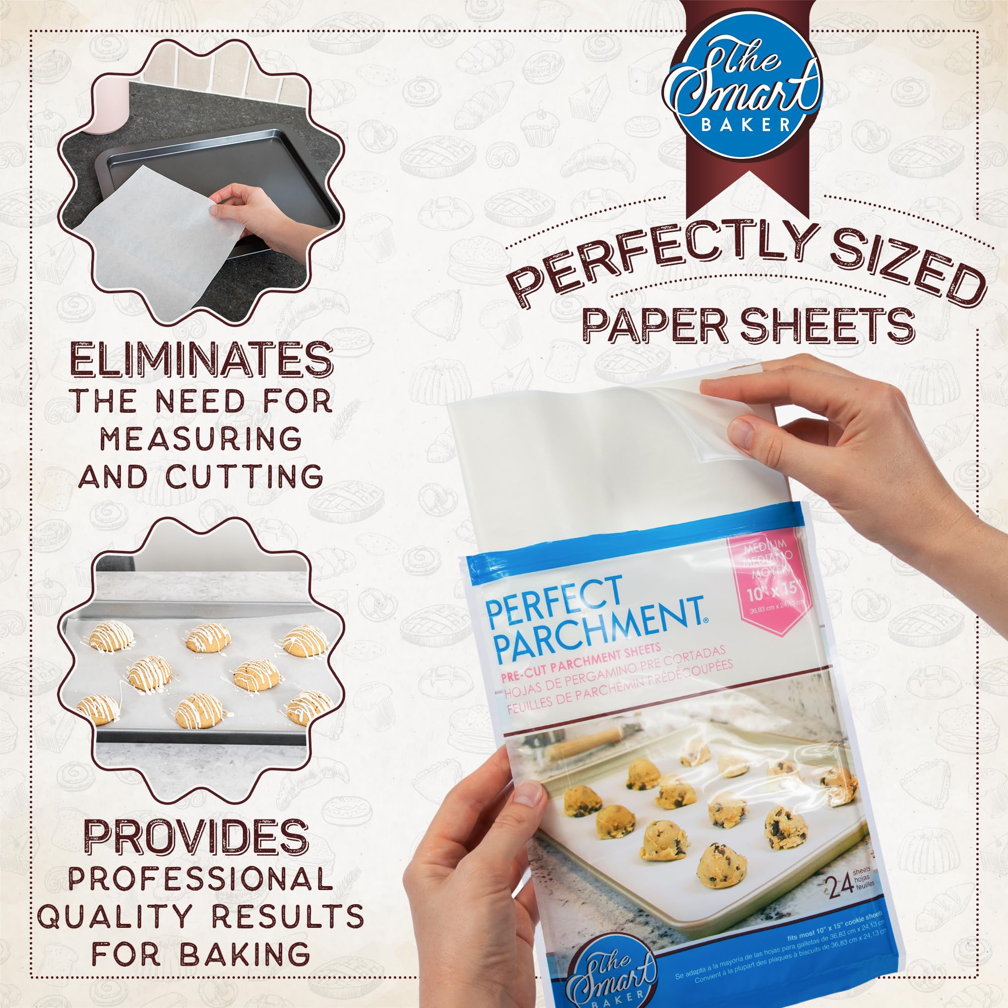 Parchment Paper Sheets for Baking: Oven Safe Parchment Paper, Parchment Sheets, Bakery Quality Baking Paper for Perfect Result, Greaseproof Nonstick 24 pieces Pre-Cut Baking Sheets 11 x 17”, Large