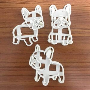 French Bulldog Cookie Cutters Set Shape Mold 3pcs, Dog Treats Cutter