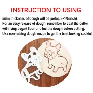 French Bulldog Cookie Cutters Set Shape Mold 3pcs, Dog Treats Cutter