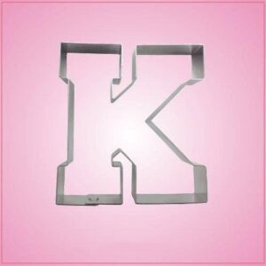 varsity letter k cookie cutter 4.25 inch (metal) aluminum