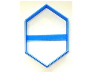 long hexagon outline six sided polygon shape frame cookie cutter made in usa pr3831