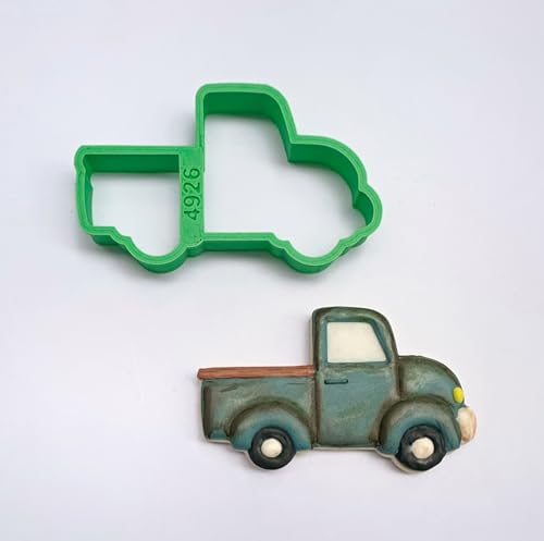 TRACTOR COOKIE CUTTER WITH FARM TRUCK Classic Old Vintage Ranch Truck And Tractor Country Farm Equipment Cookie Cutters Made In The USA (2 Pack)