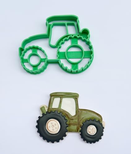 TRACTOR COOKIE CUTTER WITH FARM TRUCK Classic Old Vintage Ranch Truck And Tractor Country Farm Equipment Cookie Cutters Made In The USA (2 Pack)