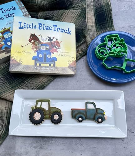 TRACTOR COOKIE CUTTER WITH FARM TRUCK Classic Old Vintage Ranch Truck And Tractor Country Farm Equipment Cookie Cutters Made In The USA (2 Pack)