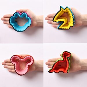 Sandwich Cutters and Sealers, Bread Sandwich Decruster Pancake Maker DIY Cookie Cutters for Kids Bento -Shapes Include Heart, Star, Dinosaur, Paw Print & Unicorn