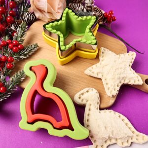 Sandwich Cutters and Sealers, Bread Sandwich Decruster Pancake Maker DIY Cookie Cutters for Kids Bento -Shapes Include Heart, Star, Dinosaur, Paw Print & Unicorn