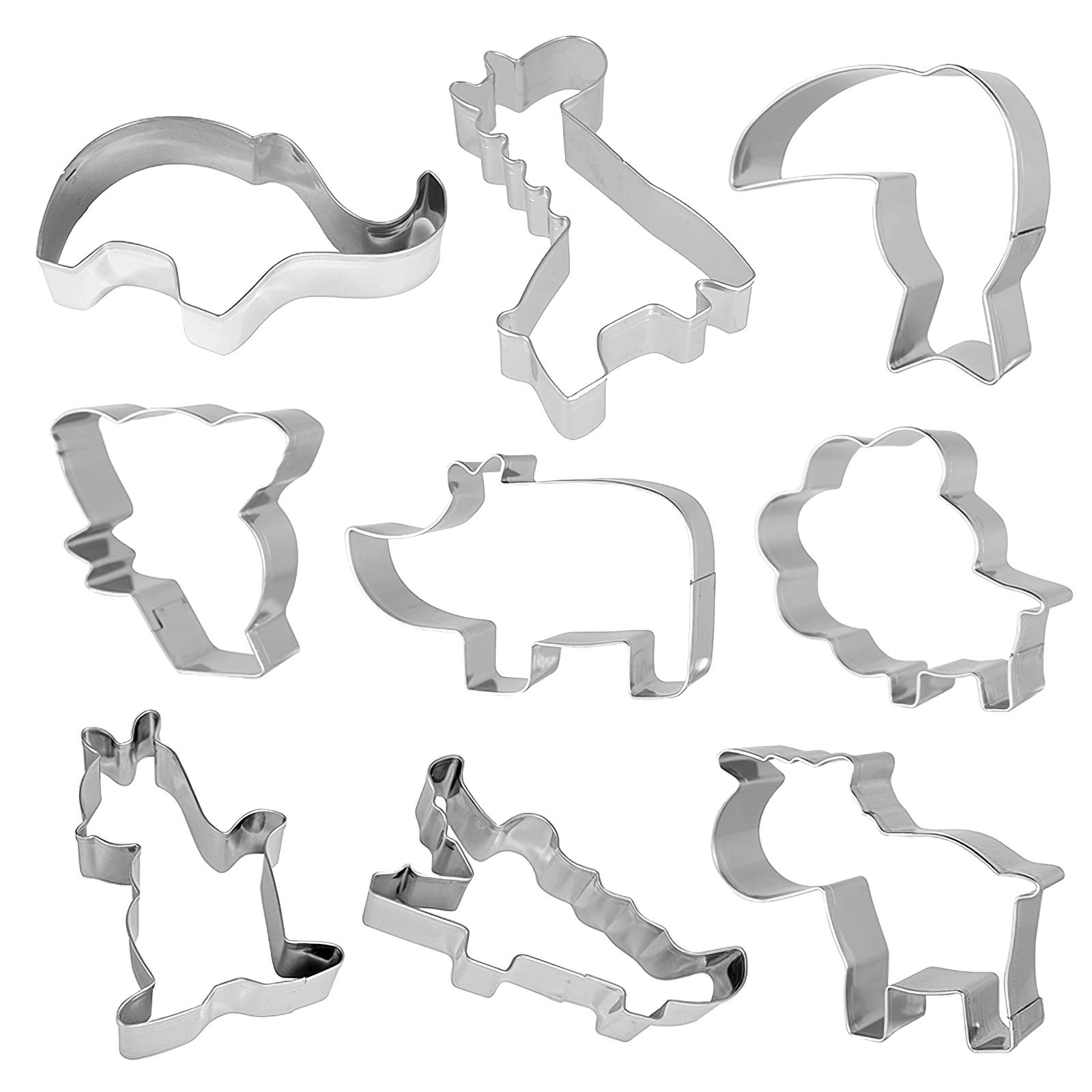 HENGYID Animal Cookie Cutter Set - 9 PCS Stainless Steel Shaped Cookie Candy Food Cutters Molds for DIY, Kitchen, Baking, Cake, Holiday Celebration, Kids Animal Themed Birthday Party (Animal)