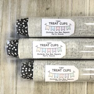 Bulk MINI Candy Nut Paper Cups - Mini Baking Liners - Black Polka Dot - 100 Pack