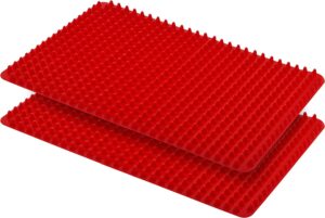 baking with g&s silicone textured baking mats, set of 2, red, 15.9in x11.2in x 0.3in