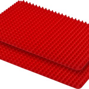 Baking with G&S Silicone Textured Baking Mats, Set of 2, Red, 15.9in x11.2in x 0.3in