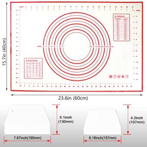 AooBaBa Pizza Dough Roller and Docker and Silicone Pastry Dough Mat and Dough Scraper Cutter Time-Saver Dough Tools Set 5 Pieces