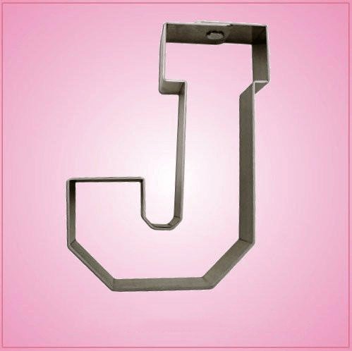 Varsity Letter J Cookie Cutter 4.25 inch (metal) aluminum