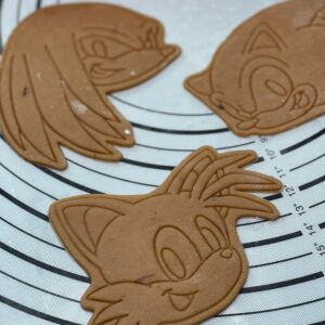 Set of 3 Sonic Knuckles the Echidna Miles Tails Prower Head Cookie Cutters & Molds Produced by 3D Kitchen Art