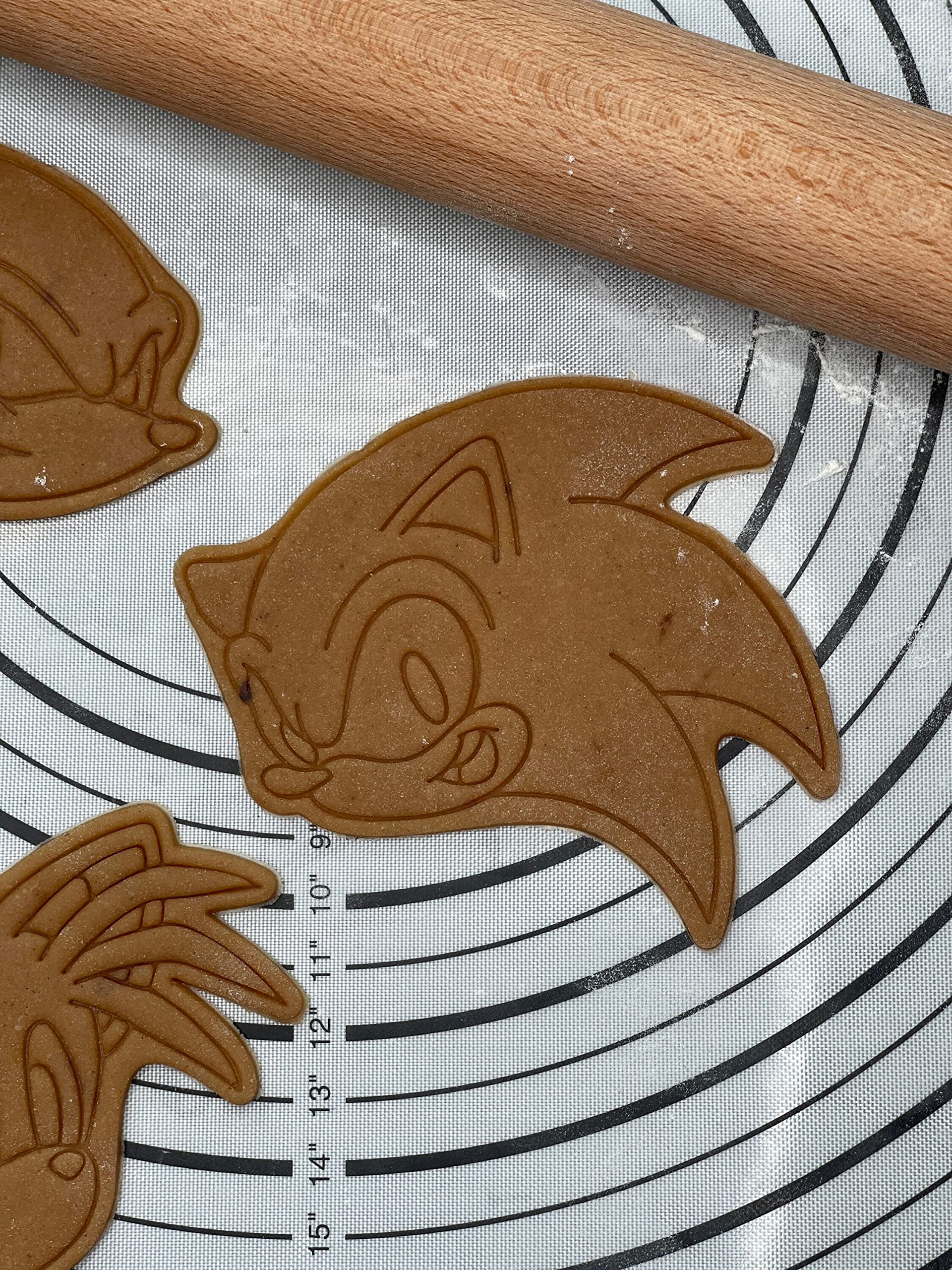 Set of 3 Sonic Knuckles the Echidna Miles Tails Prower Head Cookie Cutters & Molds Produced by 3D Kitchen Art