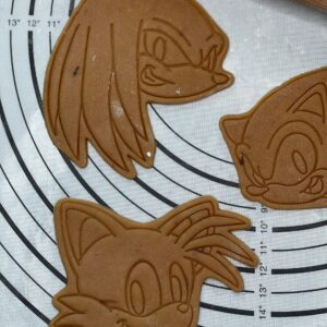 Set of 3 Sonic Knuckles the Echidna Miles Tails Prower Head Cookie Cutters & Molds Produced by 3D Kitchen Art