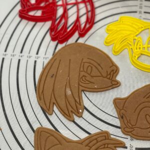 Set of 3 Sonic Knuckles the Echidna Miles Tails Prower Head Cookie Cutters & Molds Produced by 3D Kitchen Art