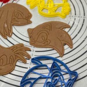 Set of 3 Sonic Knuckles the Echidna Miles Tails Prower Head Cookie Cutters & Molds Produced by 3D Kitchen Art