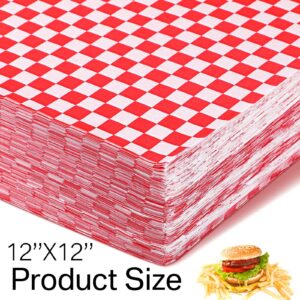 5000 Sheets Sandwich Wrap Sheet 12 x 12 Inch Wax Paper Bulk Fast Food Basket Liners Disposable Parchment Paper Grease Resistant Paper for Party Restaurant Wrapping Bread Fries (Red, White)