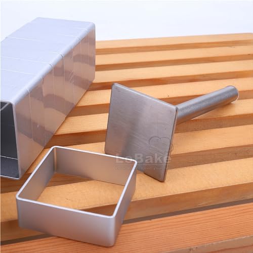 10pcs Square shape Small Aluminium Pineapple Cookie Biscuit Cake Molds With Stainless Steel Press Stamp DIY Bakery Tools