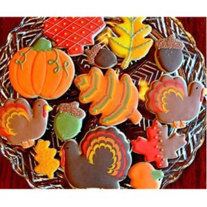 Fall Thanksgiving Cookie Cutters Set - 8 Pieces - Pumpkin, Football,Turkey, Maple Leaf, Oak Leaf,Squirrel,Candy Corn and Acorn- Stainless Steel