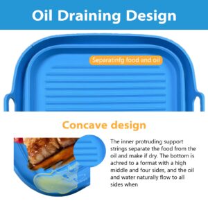 2-Pack Silicone Air Fryer Liners, Thicken Fold Air Fryer Silicone Pot, 8.5inch Reusable BPA Free Air Fryer Silicone Basket for 6-8 QT Air Fryer Baking Tray Oven Accessories