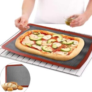 Silicone Hollow Baking Mat Set 3Pcs NonStick Oven Liner Perforated Mesh Pad Breathable Fiberglass Baking Mat Heat-Resistant Cooking Bakeware Mat for Ovens and Microwaves Double-sided Available.