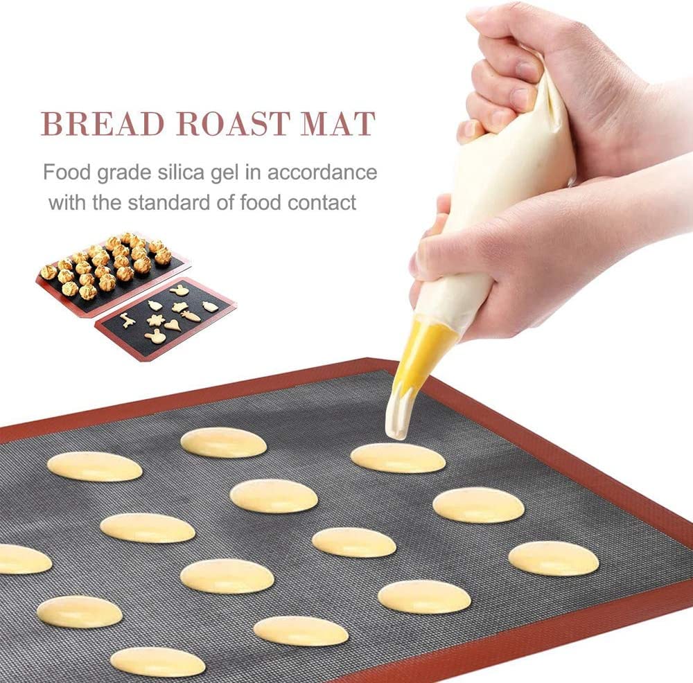 Silicone Hollow Baking Mat Set 3Pcs NonStick Oven Liner Perforated Mesh Pad Breathable Fiberglass Baking Mat Heat-Resistant Cooking Bakeware Mat for Ovens and Microwaves Double-sided Available.