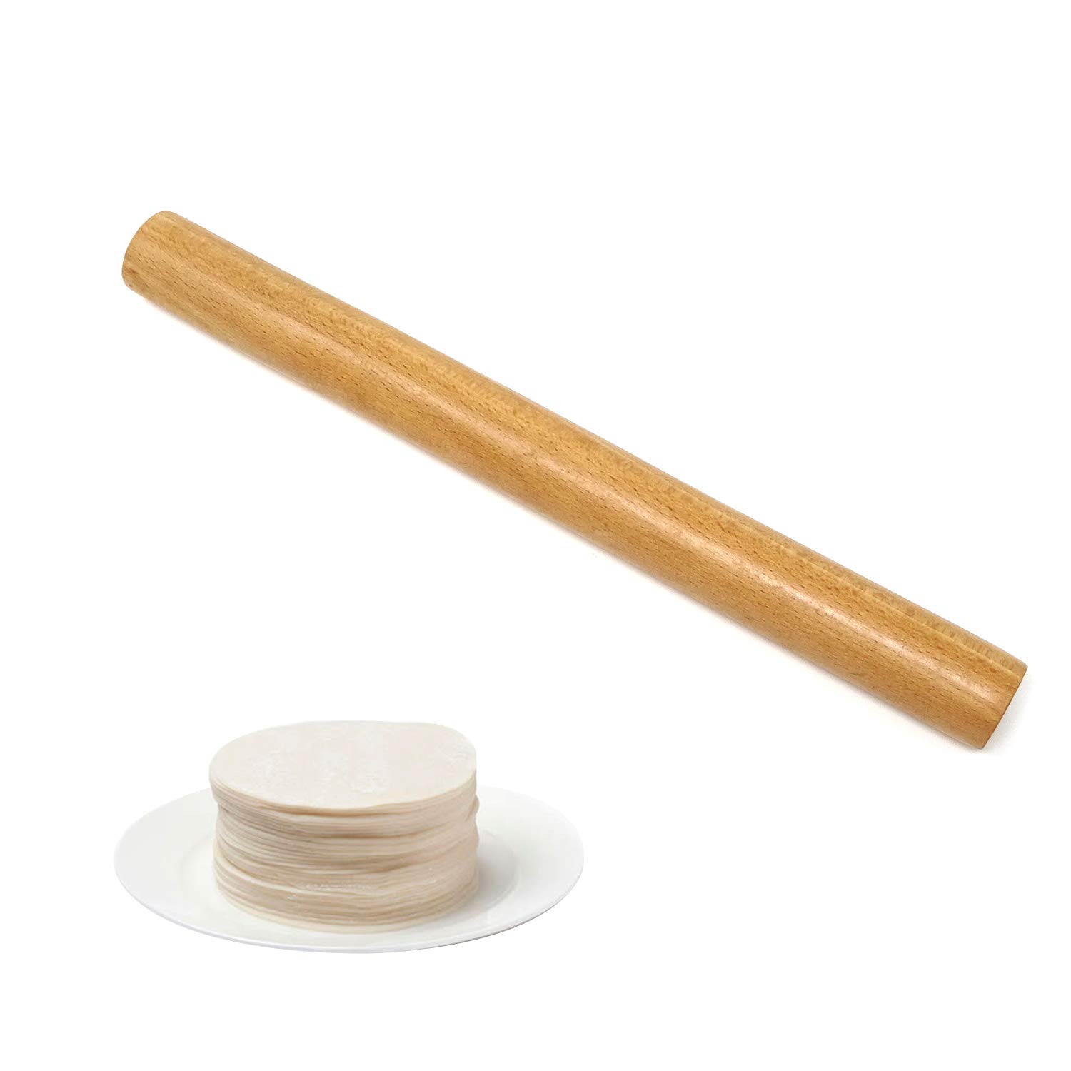 Honbay 1PCS Wooden Rolling Pin Roller Pin Kitchen Dough Roller for Baking Pizza Pasta Bread Pie Cookie Dumpling or Art Craft(11 Inch)