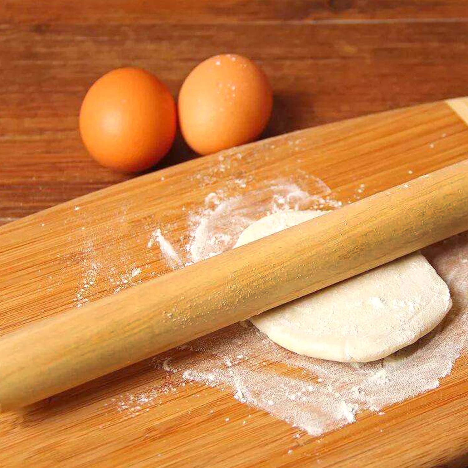 Honbay 1PCS Wooden Rolling Pin Roller Pin Kitchen Dough Roller for Baking Pizza Pasta Bread Pie Cookie Dumpling or Art Craft(11 Inch)