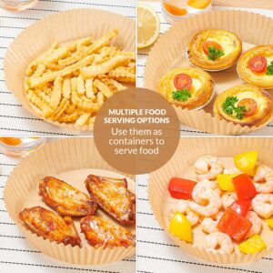 Air Fryer Liners - 100pcs Air Fryer liners Disposable | Heat Resistant, Oil-Proof & Water-proof Paper Parchment for Baking & Cooking | Food Grade Parchment for Air Fryer, Steamer, Microwave | 6.3”