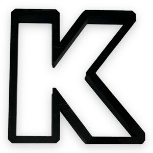 k capital block letter cookie cutter with easy to push design (3.5 inch)