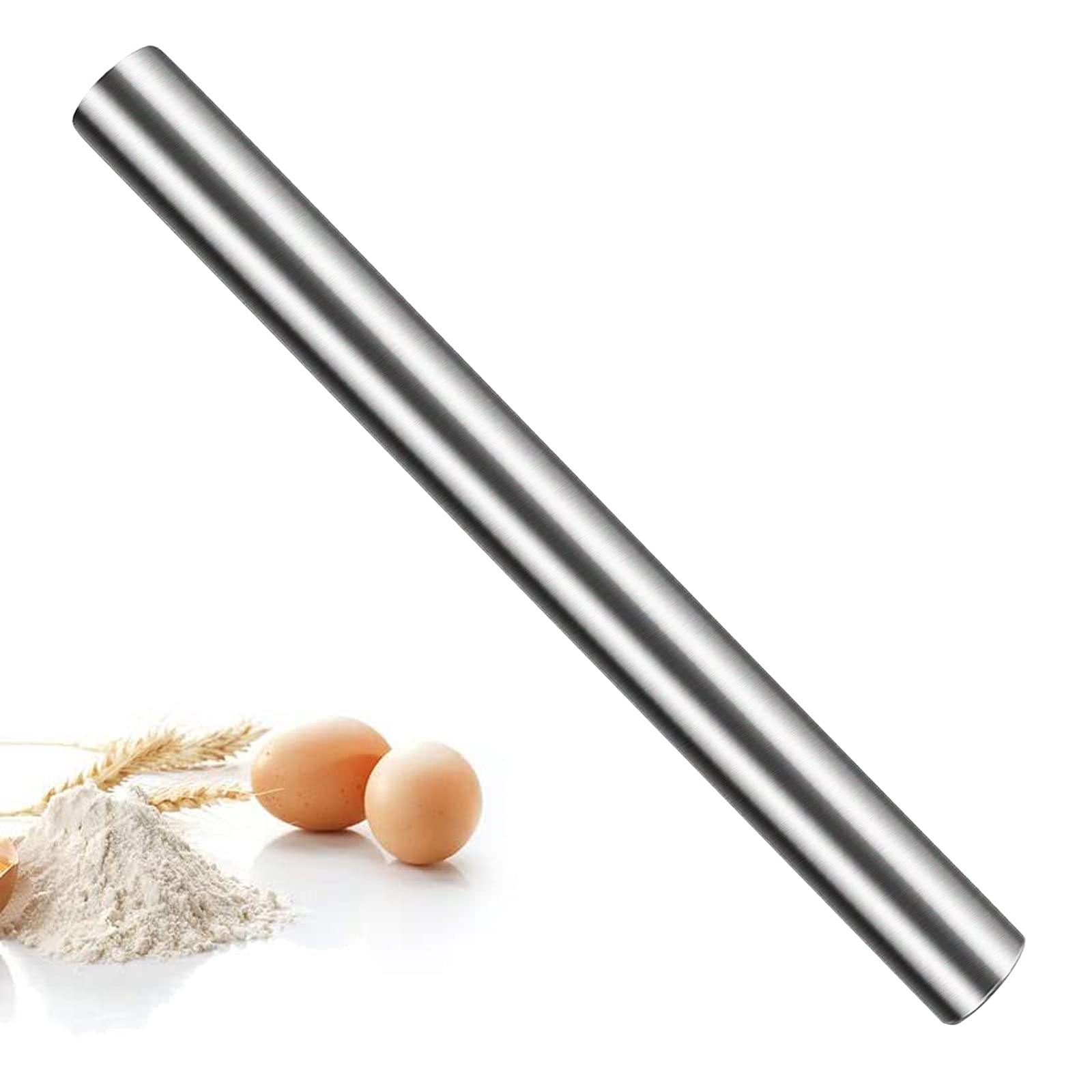 Stainless Steel Rolling Pin, Nonstick Rolling Pin for Baking Fondant, Pizza, Pie, Pastry, Pasta, Dough, Cookies