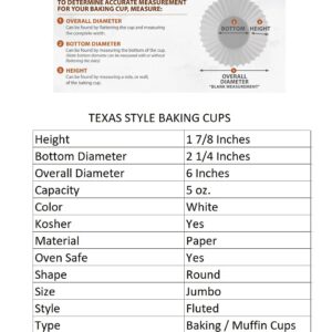 Oasis Supply Baking and Muffin Cups, Jumbo Size, Texas Sized (500 Count)