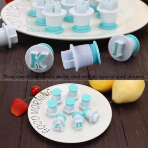 Alphabet Letter Numbers Cake Mould Set, BENBO 36 Pieces Fondant Cake Sugar Craft Cookies Stamp Impress Embosser Plunger Cookie Cutter Mold Biscuit Decorating Tools