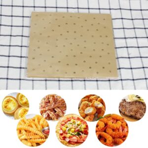 Air Fryer Oven Liners, 11.5 x 10 inches Non-Stick Parchment Paper Liners for Toaster, Ovens, Dehydrators, XL Air Fryer-100 Pcs (Brown)